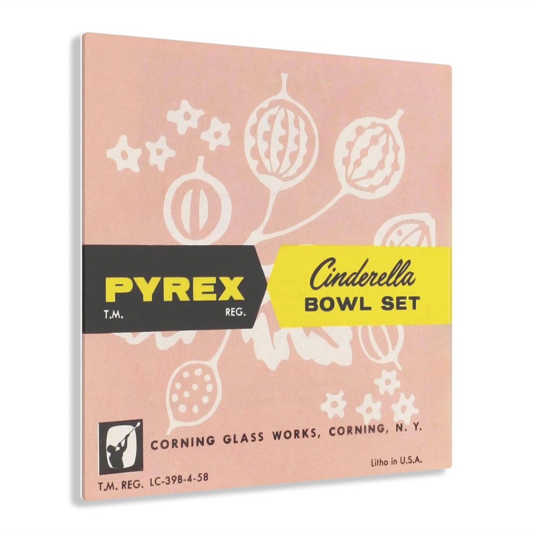 Rare Pyrex Gooseberry Pattern Acrylic Print Reproduction | Pink Vintage ...