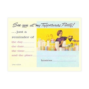 Vintage-inspired Tupperware Party Invitation Postcards Retro 50s Theme ...