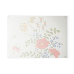 Vintage Corelle Wildflower Glass Cutting Board - Unique Counter Saver ...