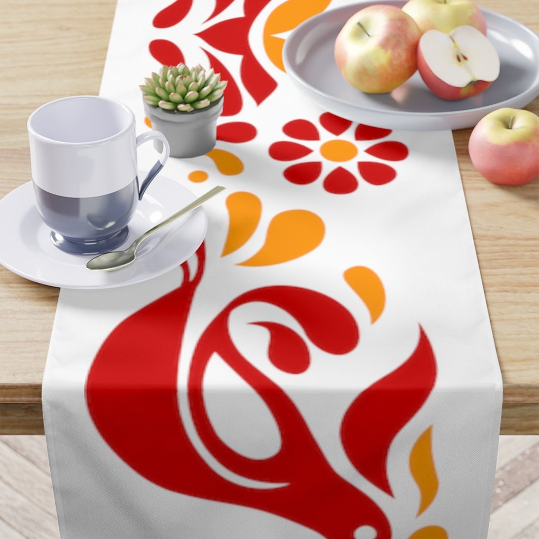 Pyrex Friendship Vintage Pyrex Red Pyrex 70s Pyrex Decor Table Runner ...