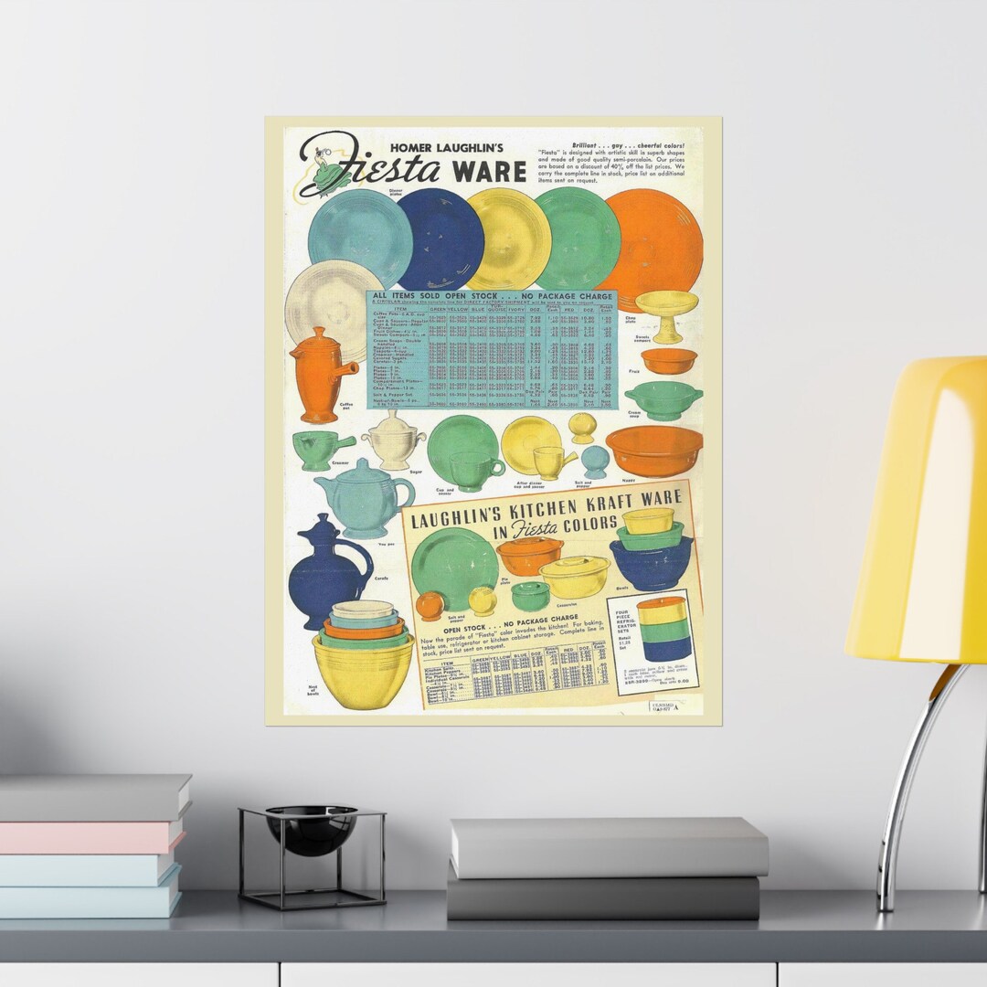 Fiestaware Poster – Retro Kitchen - Etsy