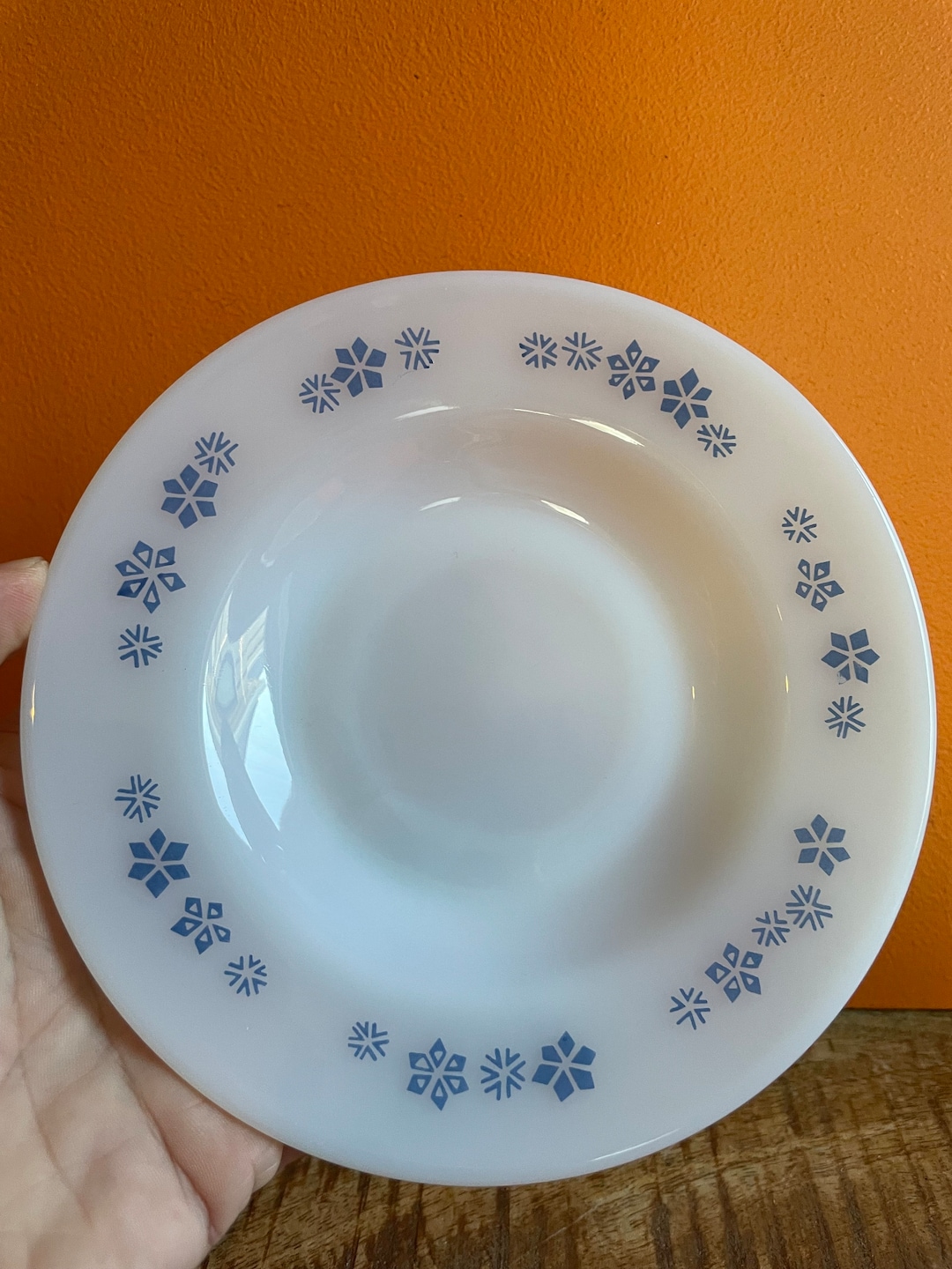 Argentinian Pyrex Vintage Rigopal Blue Snowflake Pattern Plates - 16 ...