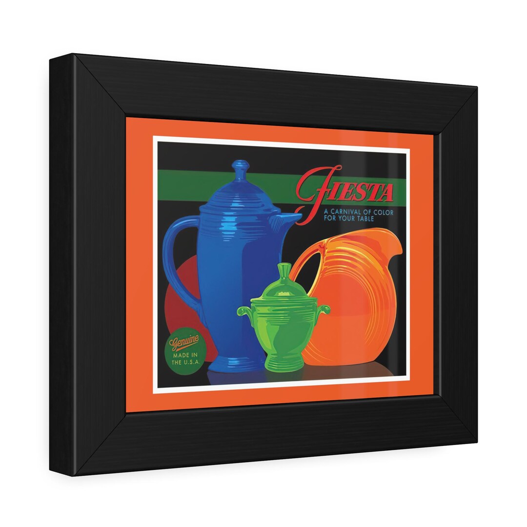 Vintage Fiesta Ware Advertisement Poster – Colorful Ceramic Bowls ...