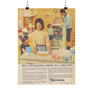 1960s Dutch Tupperware Advertisement Poster Reproduction | Mid-century ...