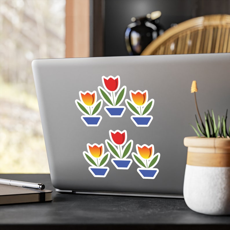 Tulip Vinyl Decals - Dutch Flower Stickers, Set of 2 - Etsy