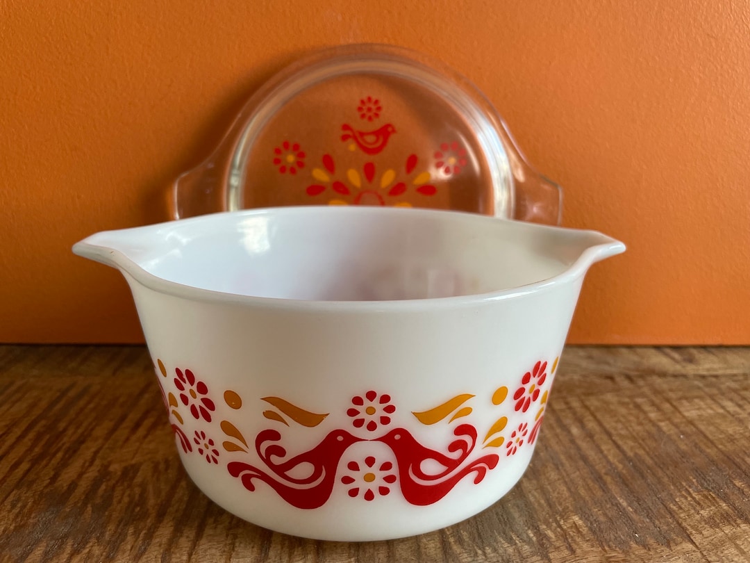Very Rare Pyrex Friendship Casserole 473 Orange and Red Cinderella ...