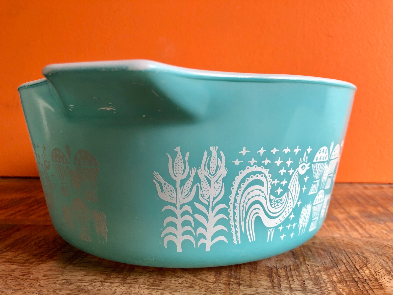 Turquoise Pyrex Amish Butterprint Casserole 475-B White - Etsy