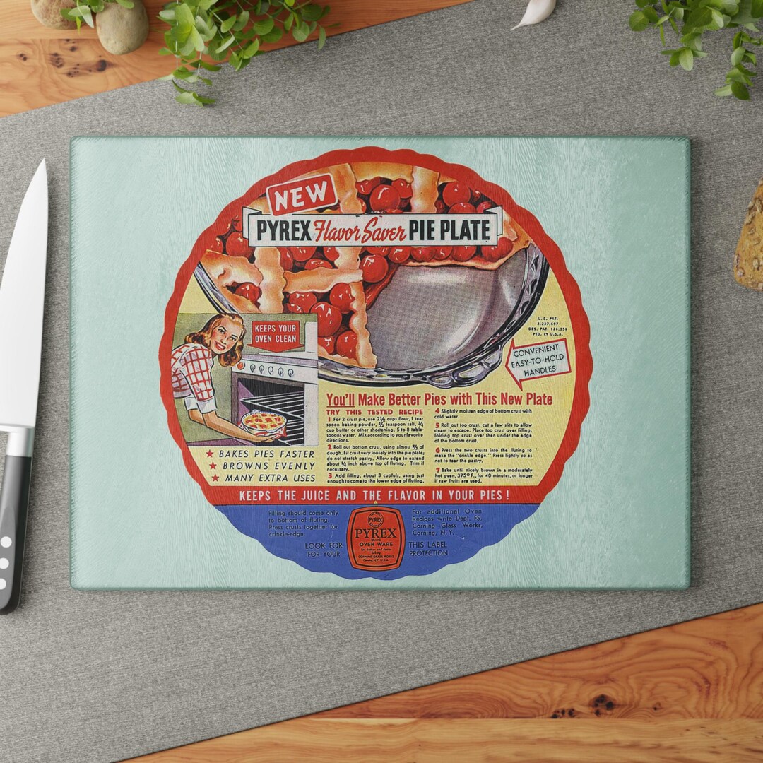 Vintage Pyrex & Corning Glass Works Custom Glass Cutting Board ...