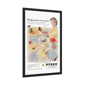 Retro Colored Pyrex Ad Poster - Vintage Kitchenware Print, Mid-century ...