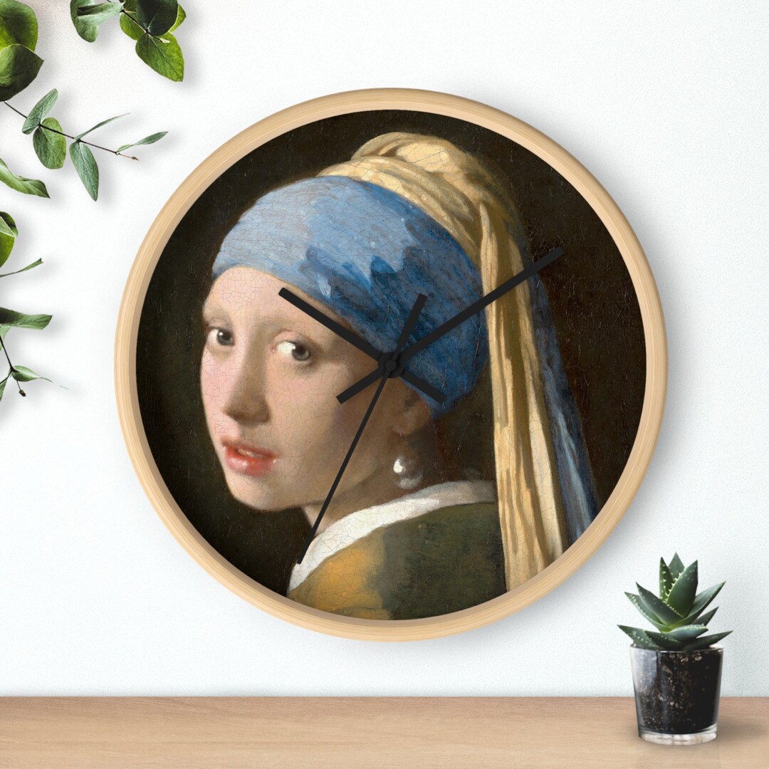 Johannes Vermeer Dutch Masters Girl With a Pearl Earring Wall Clock ...