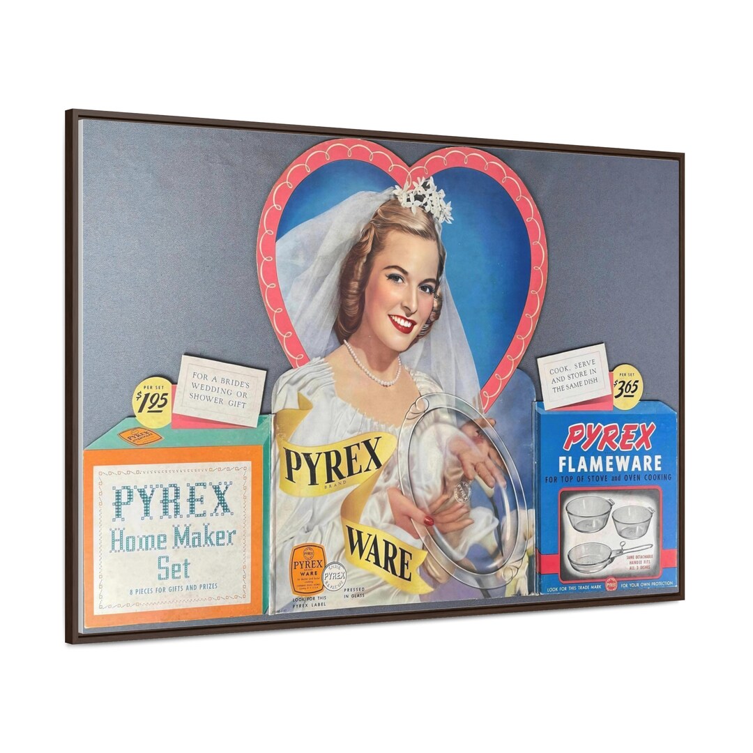 Classic Pyrex Advertisements Canvas Print - Vintage Bridal ...