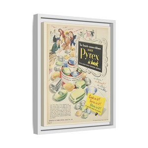 Vintage 1952 Agee Pyrex Australian Advertisement Canvas Print | Retro ...