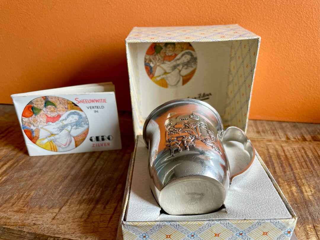 Vintage GERO Silver Plated Snow White Mug – 1940s Dutch Collectible ...