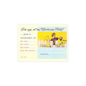Vintage-inspired Tupperware Party Invitation Postcards Retro 50s Theme ...