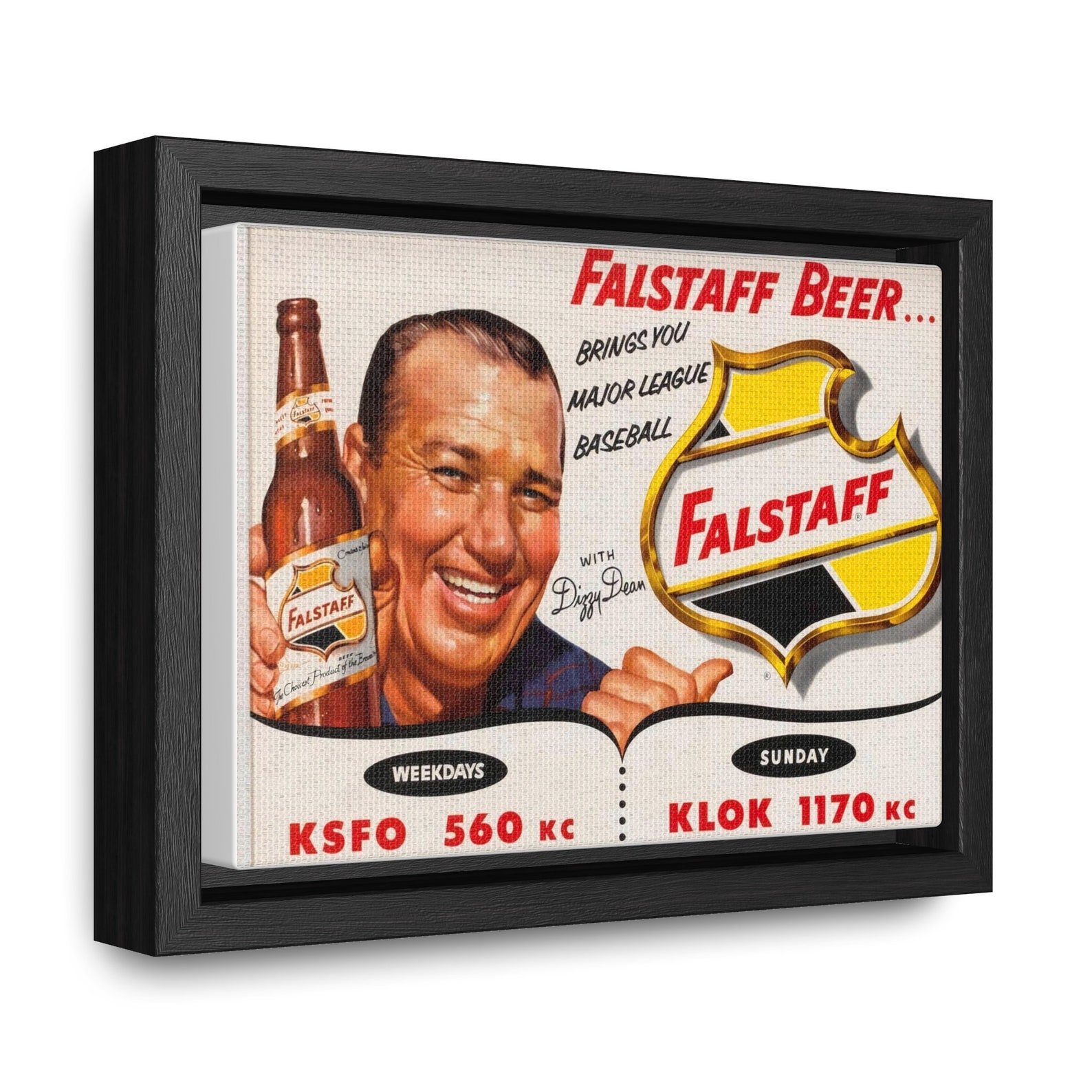 Vintage Falstaff Beer Ad Canvas Print, Dizzy Dean Baseball Decor - Etsy