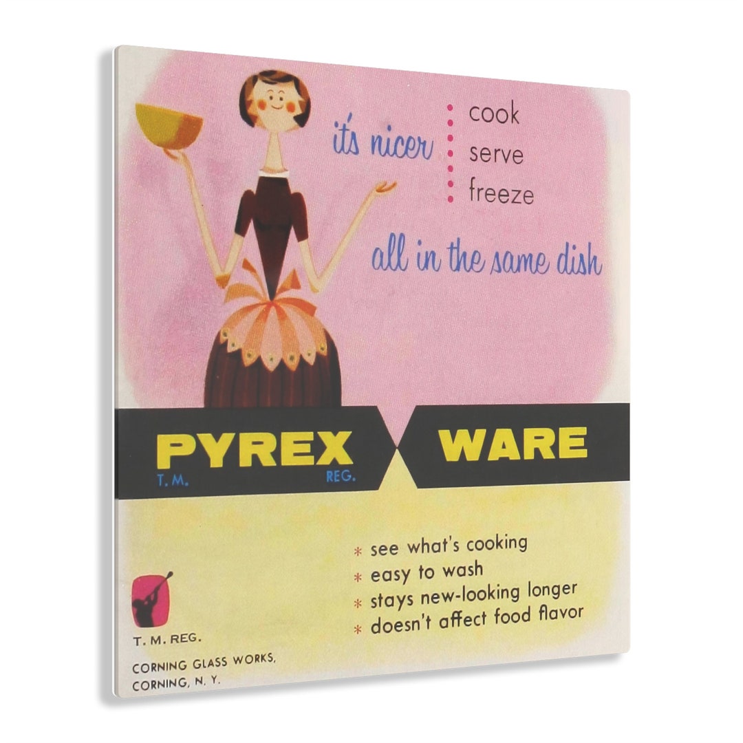 Authentic Vintage Pyrex Ad Acrylic Print Reproduction | Classic 1950s ...