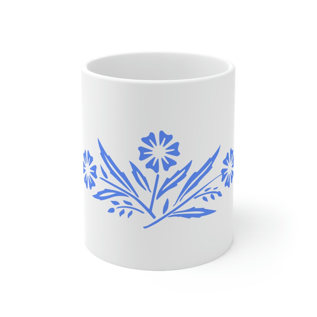 Blue Cornflower Mug, Corningware Inspired 11oz Ceramic Mug - Etsy