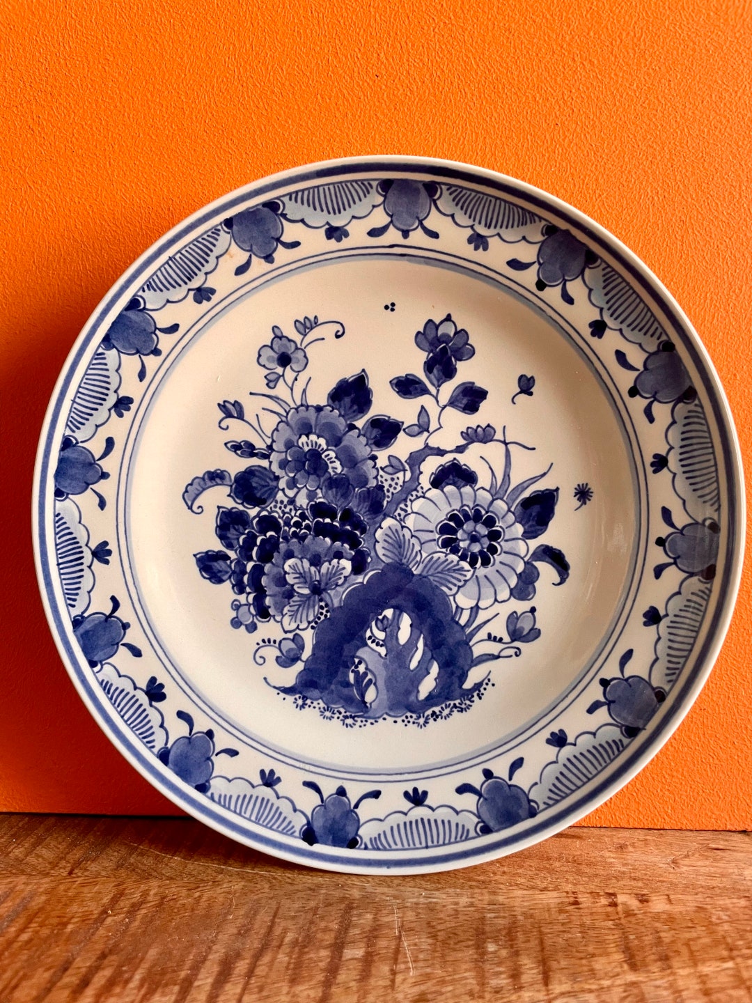 Hand-painted Delft Blue Floral Ceramic Wall Plate - Dutch Collectible ...