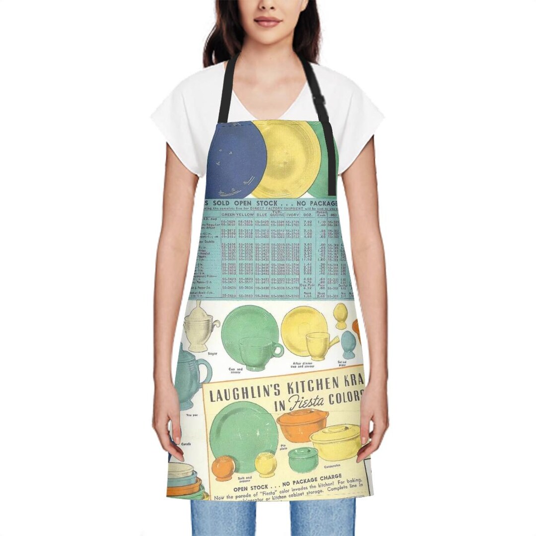 Fiestaware Ad Print Kitchen Apron – Retro Chef Accessory - Etsy