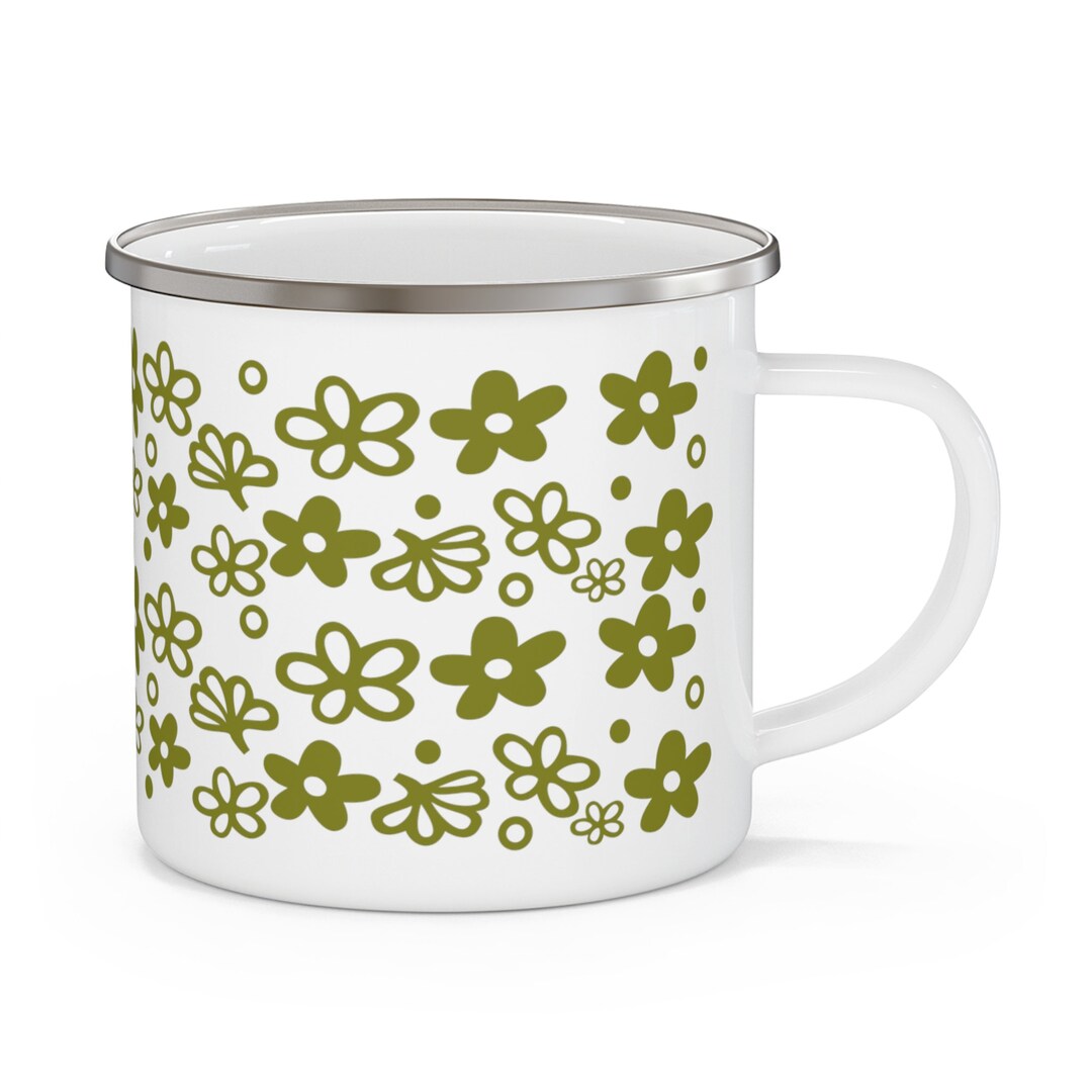Spring Blossom Camping Mug, Corelle Crazy Daisy Inspired Enamel Mug - Etsy