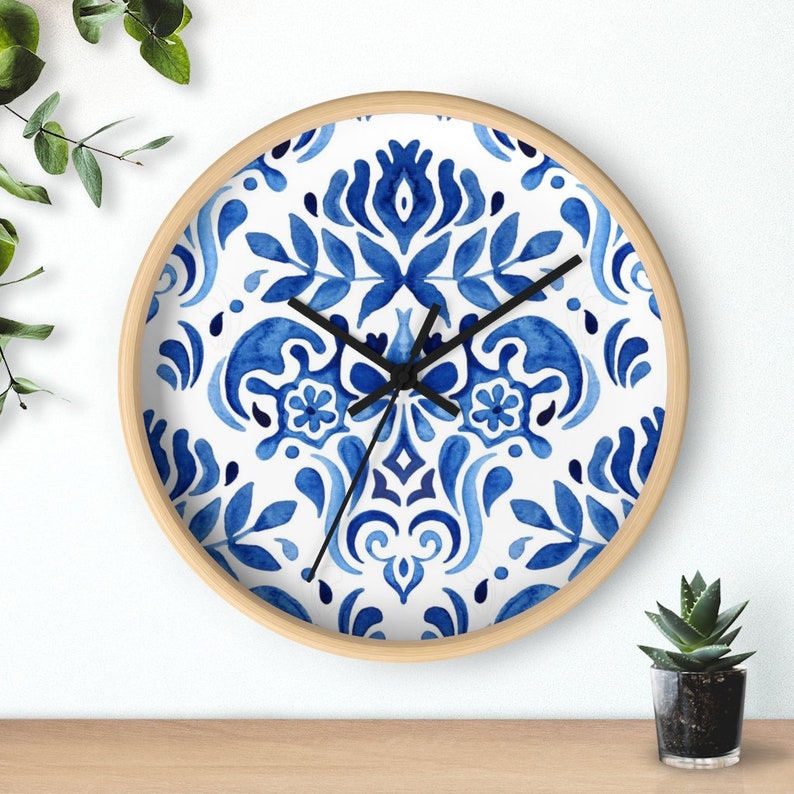 Delft Blue Wall Clock – Dutch Floral Porcelain Design - Etsy UK