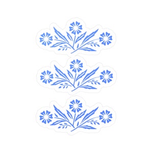 Blue Flower Corning Ware Inspired Kiss-cut Vinyl Decals Corningware ...