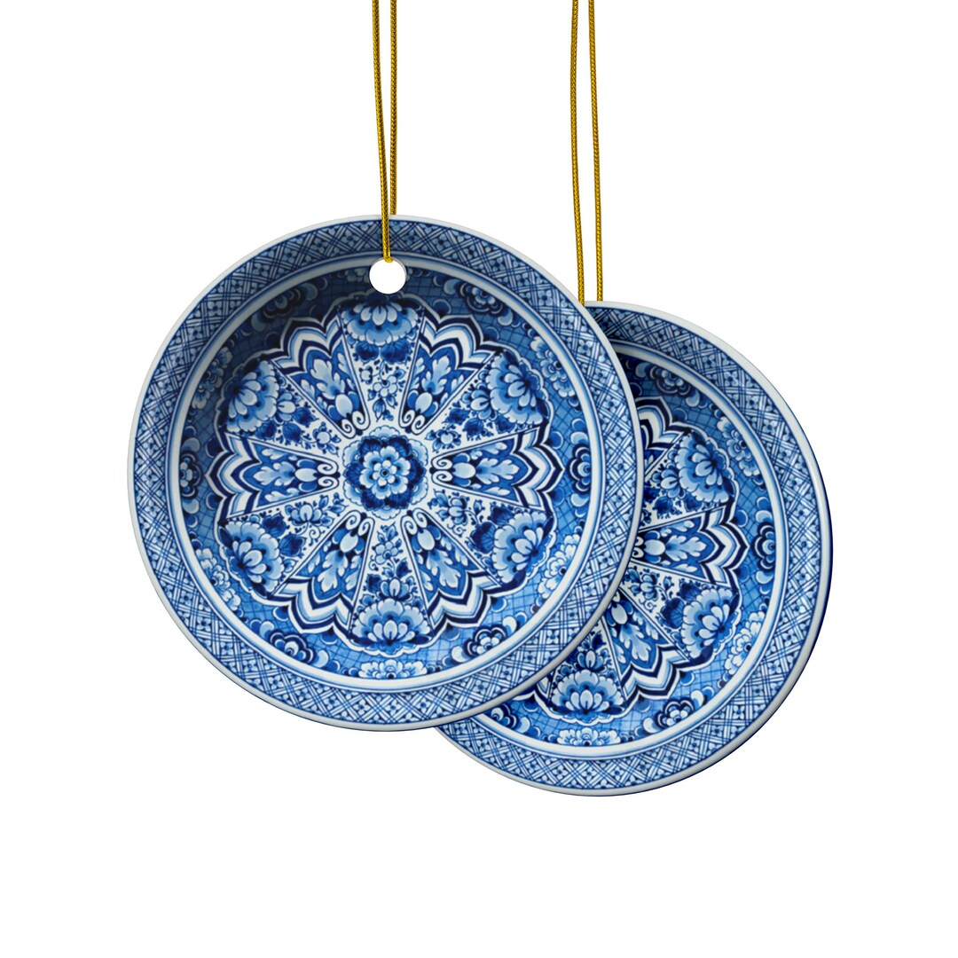 Delft Blue Style Ceramic Christmas Ornament, Vintage Dutch Design - Etsy