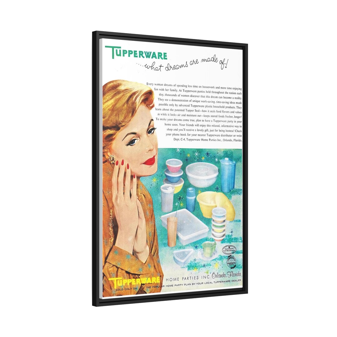 Retro Elegance Tupperware Canvas Print - Mid-century Modern Kitchen ...