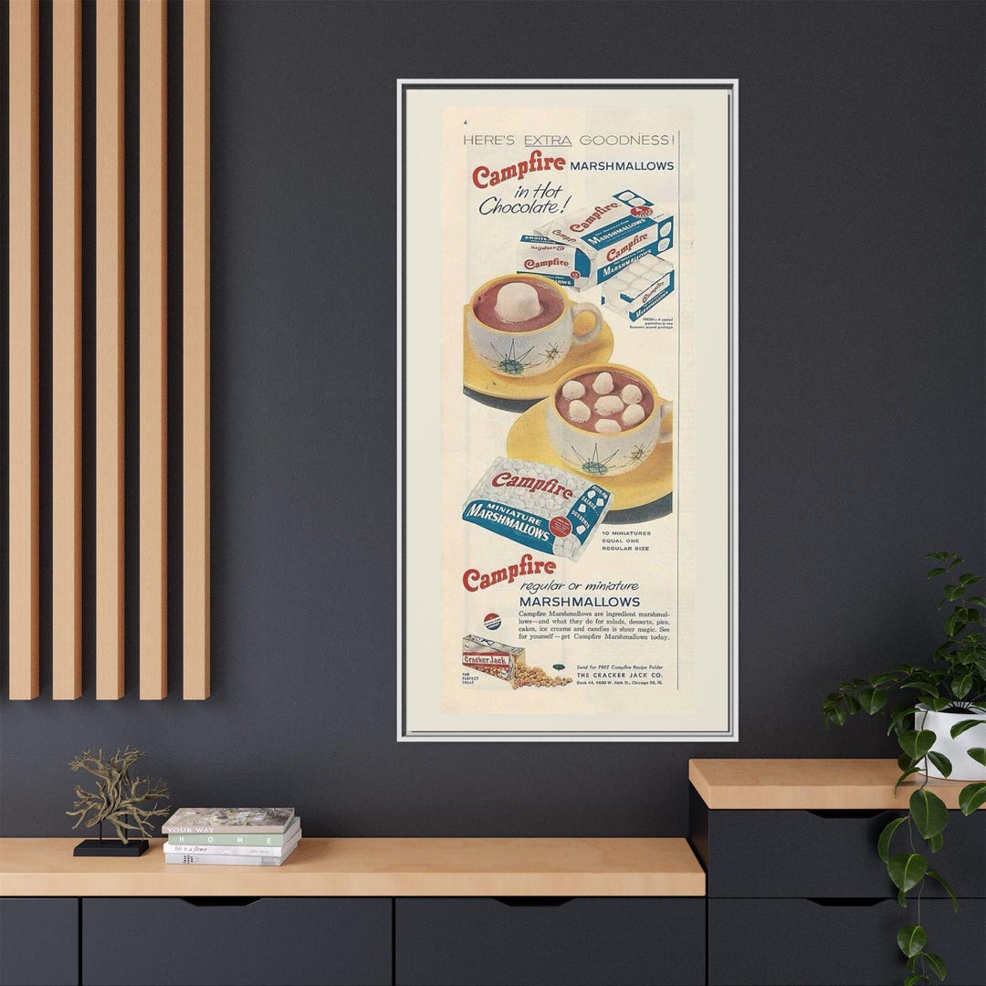 Vintage 1950s Campfire Marshmallows Advertisement Canvas Art ...