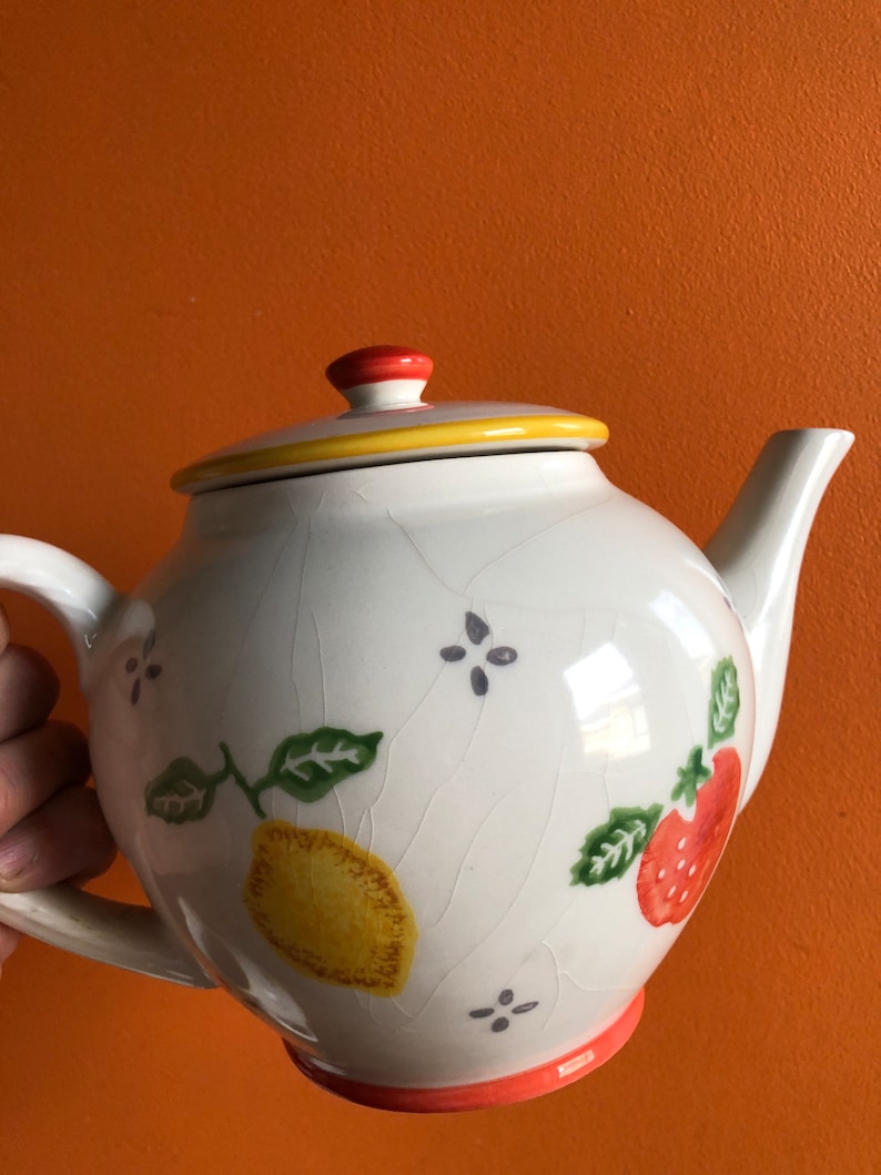 Vintage Laura Ashley Teapot Set - Summer Fruits, Hand-decorated - Etsy UK