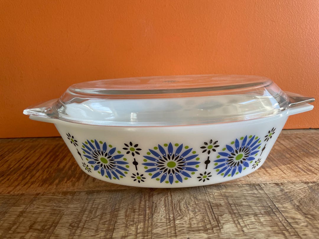 Pyrex Rare JAJ Pyrex Blue Iris Extremely Rare JAJ Pyrex Blue Iris ...