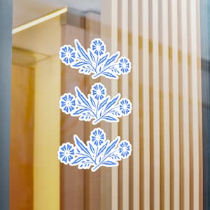 Blue Flower Corning Ware Inspired Kiss-cut Vinyl Decals Corningware ...
