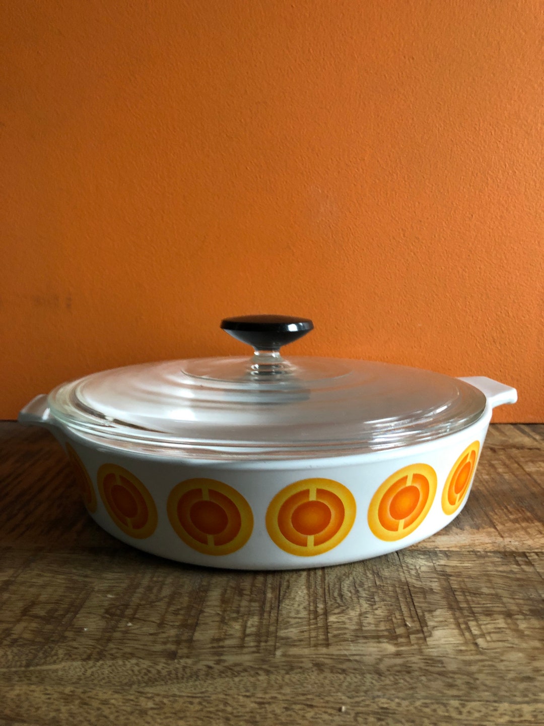 Rare EU EDITION Vintage Corningware Pyroflam Orange Retro 70s ...