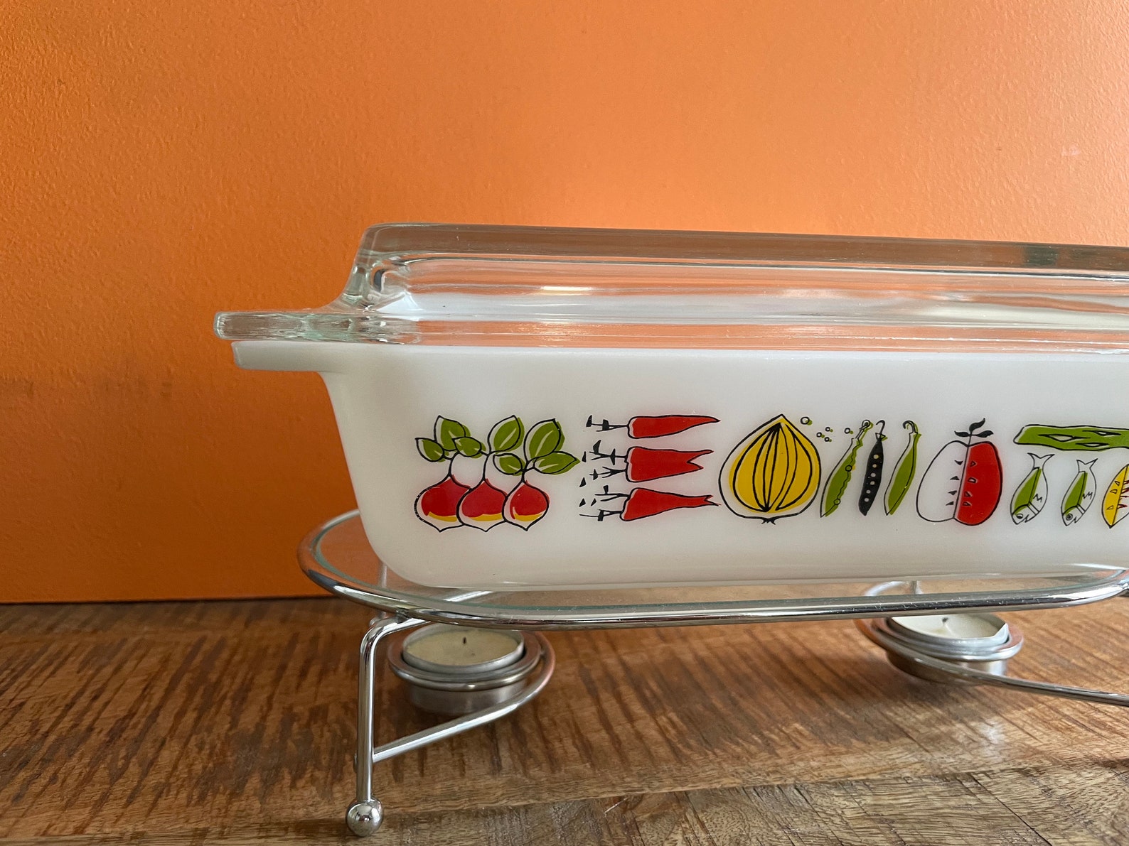 Rare JAJ Pyrex Harvest Casserole – Vintage Space Saver Bowl With Metal ...