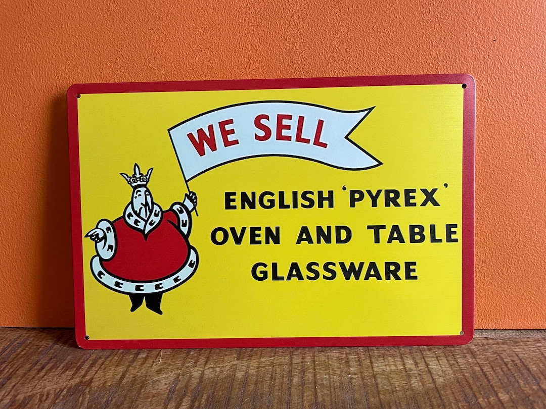 Vintage Reproduction JAJ Pyrex England Tin Sign – A Timeless Piece of ...