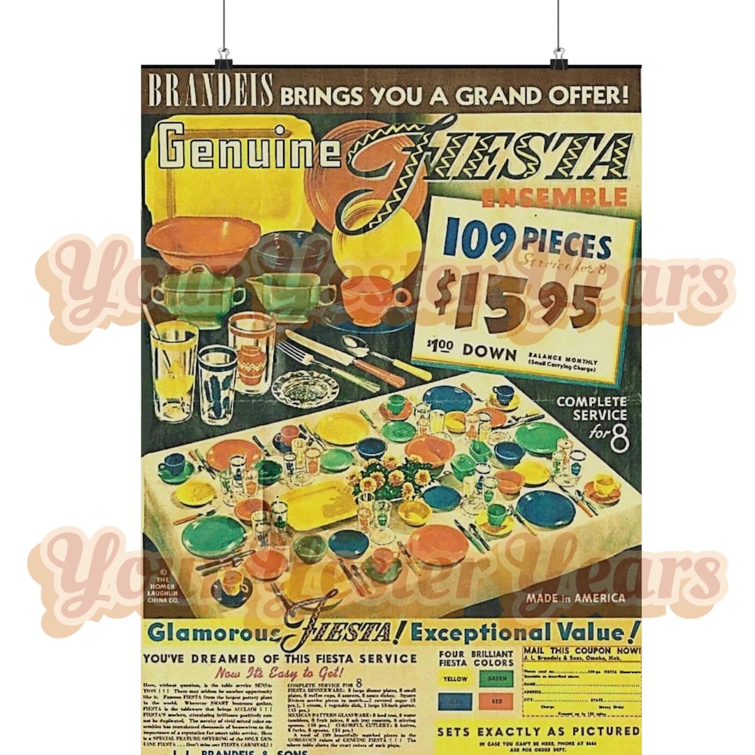 Vintage Fiesta Ware Collectible Poster | Museum-grade Matte Art Print ...