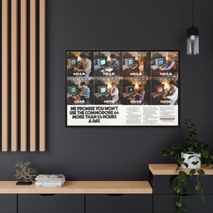 Commodore 64 Ad Canvas Print, 1980s Retro Tech, Framed Wall Art - Etsy