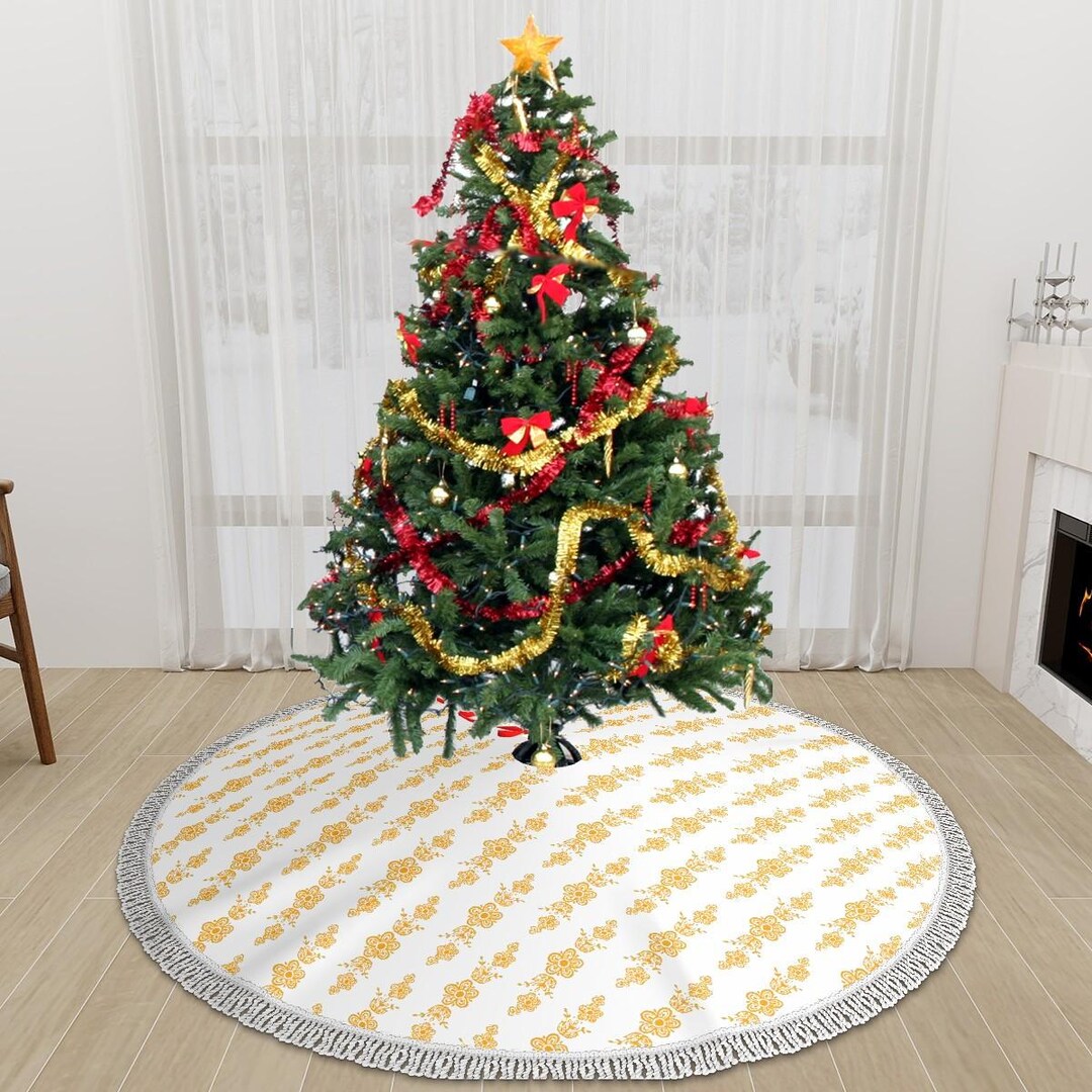 Vintage Pyrex Corelle Butterfly Gold Christmas Tree Skirt - Retro ...