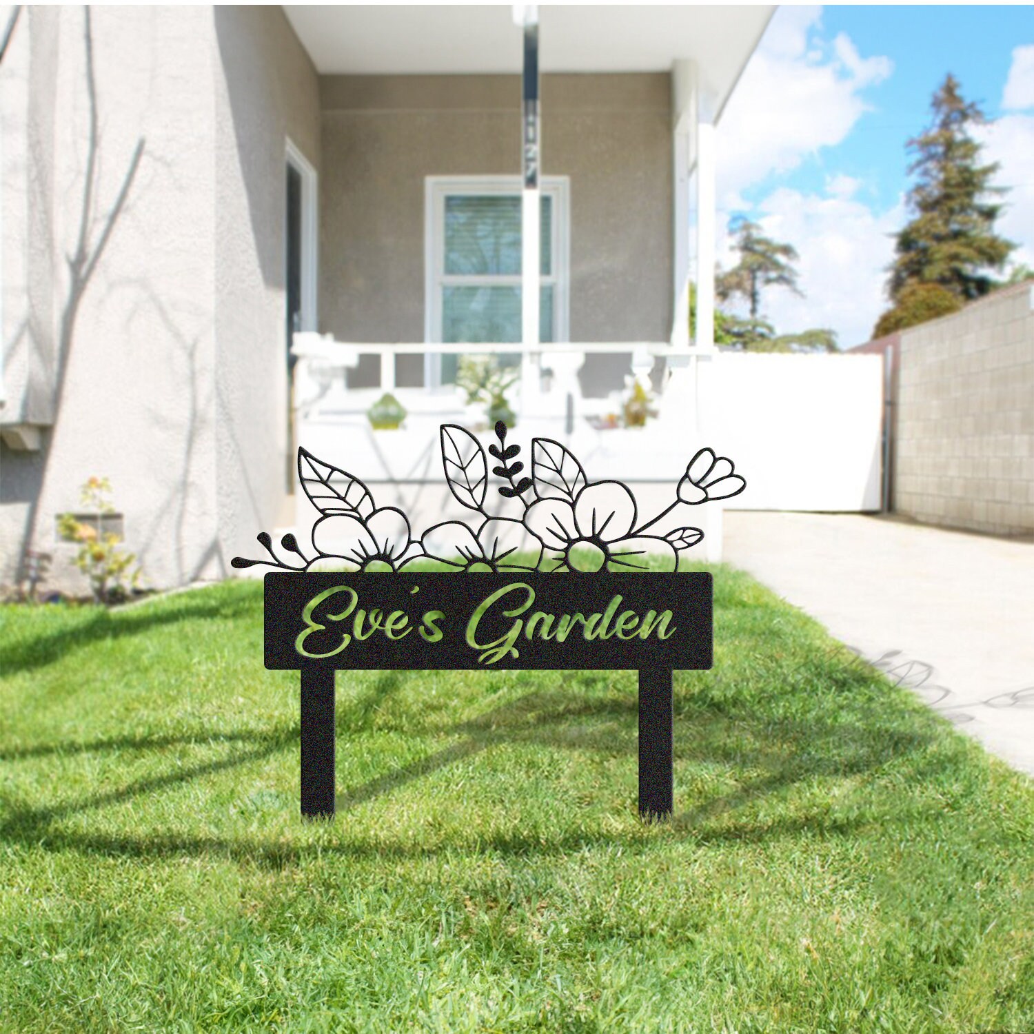 Personalized Metal Garden Sign Stake Yard Art Custom Garden - Etsy