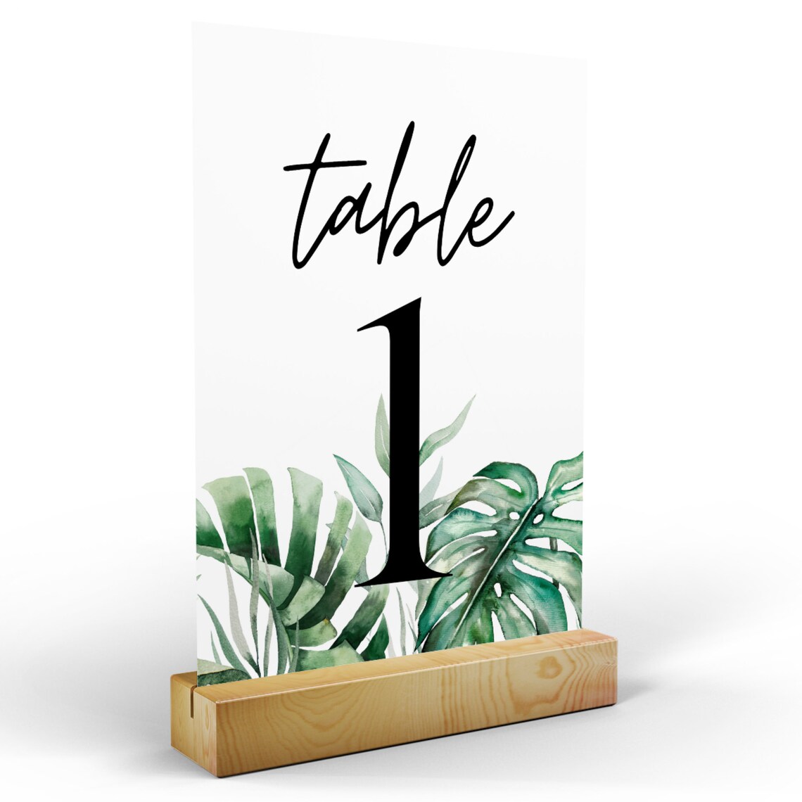 Greenery Table Numbers Printable Table Numbers Tropical Wedding ...