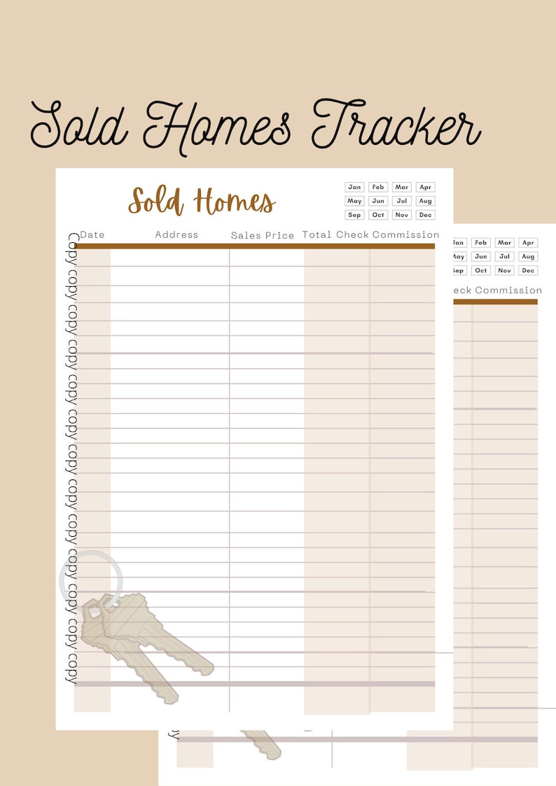 Realtor, Real Estate Agent Sold Homes Tracker, Income and Commission ...