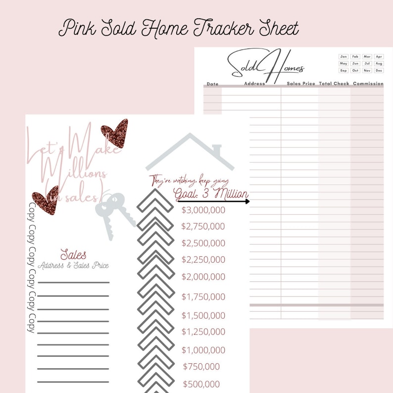 Real Estate Agent and Realtor Sold Homes Income Tracker and 2022 Goal ...