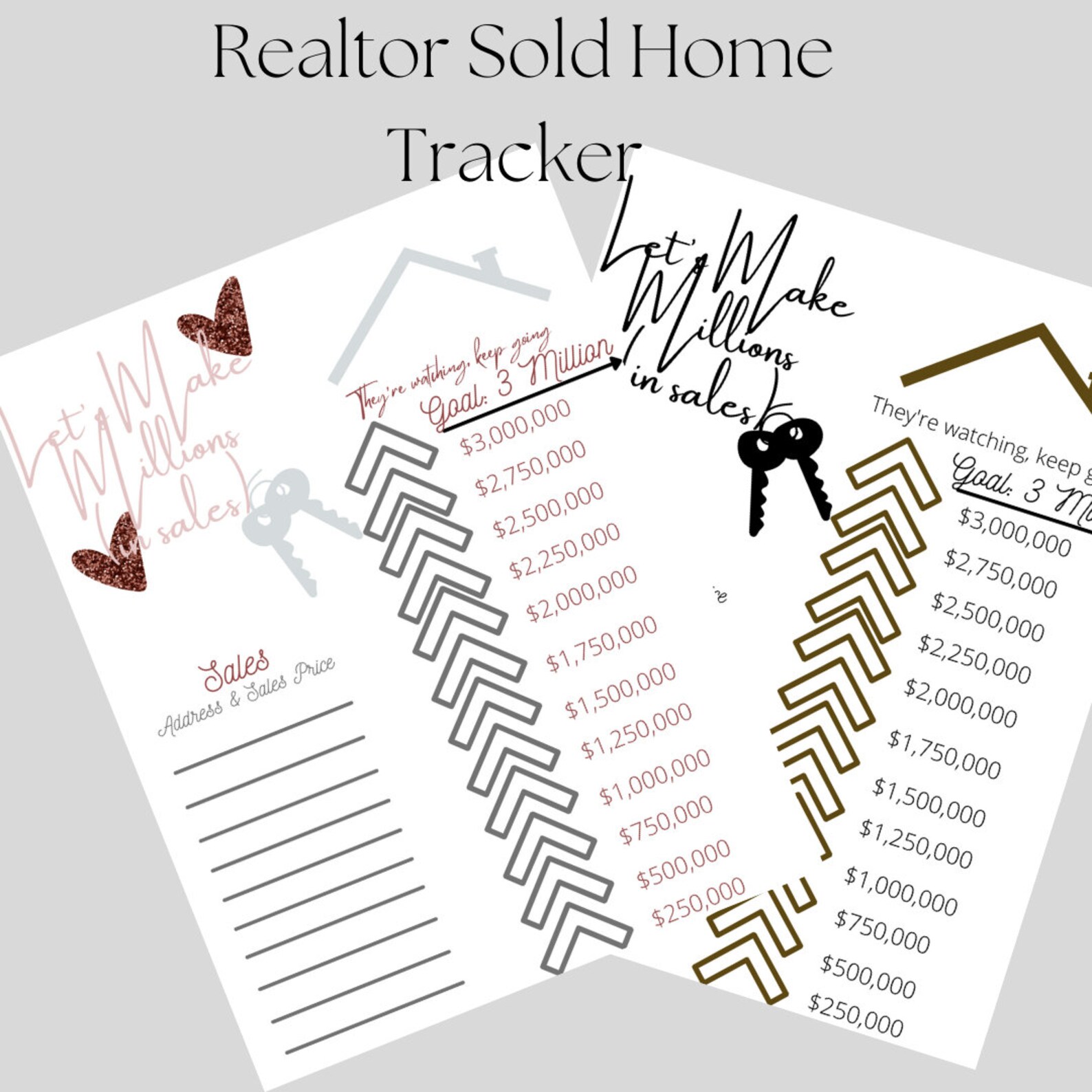 REALTOR GOAL TRACKER, Real Estate Agent Template, Digital Custom Sales ...