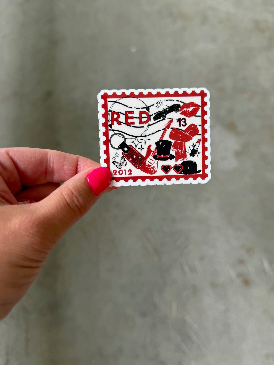 Red Era Stamp Sticker - Etsy