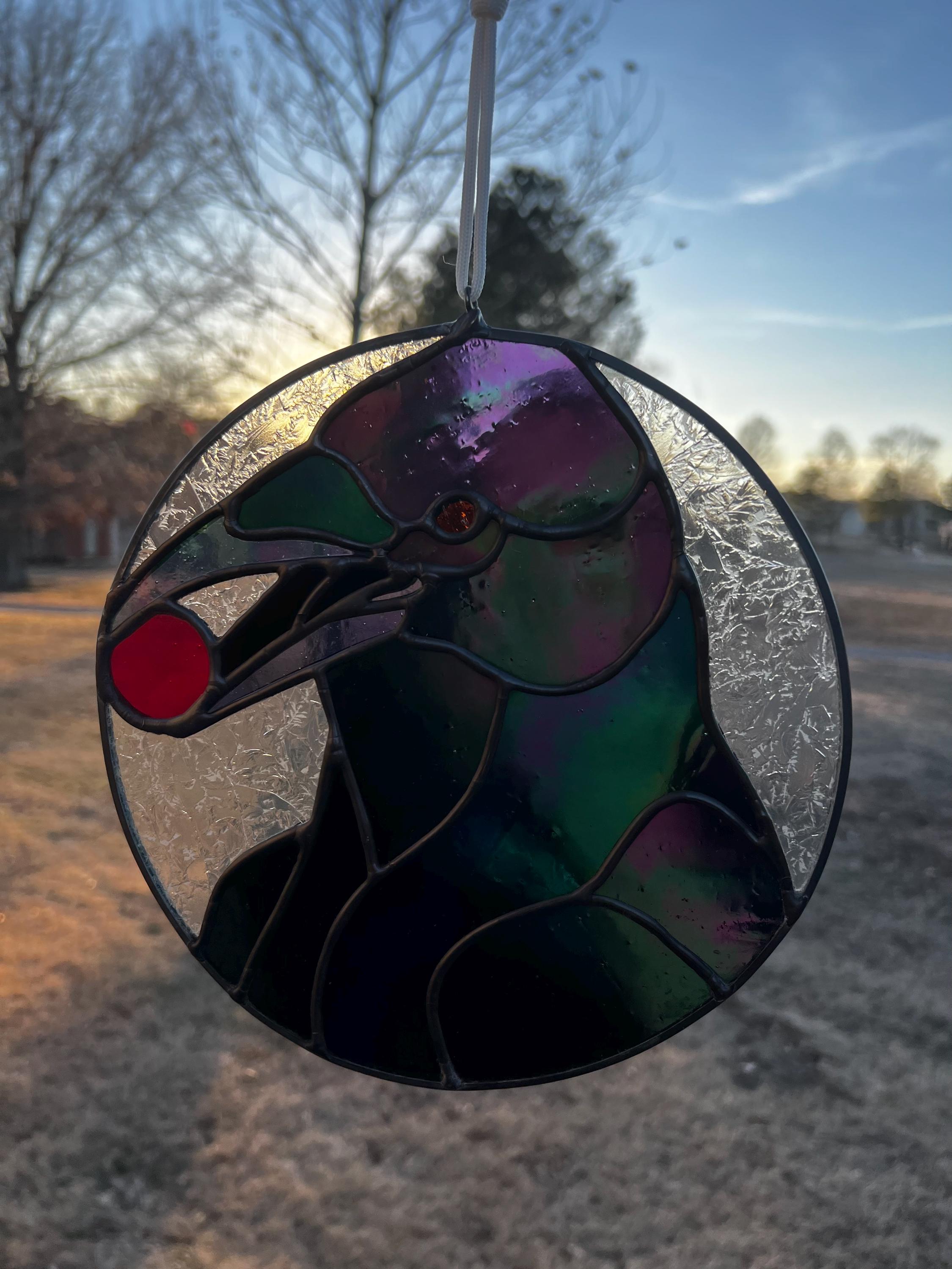 Stained Glass Raven, Stained Glass Art, Glass Art, Suncatcher - Etsy