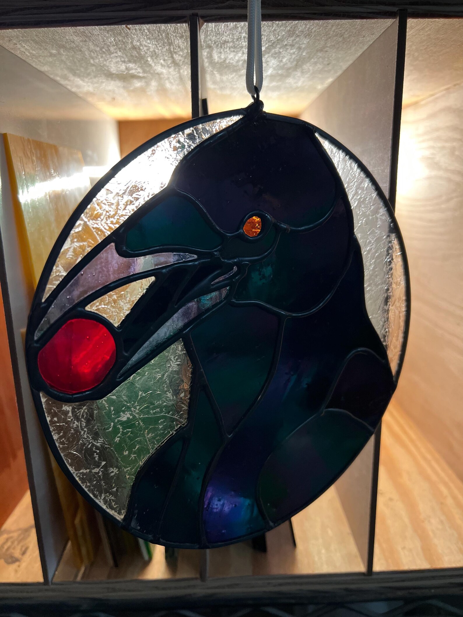 Stained Glass Raven Suncatcher, Bird Art - Etsy