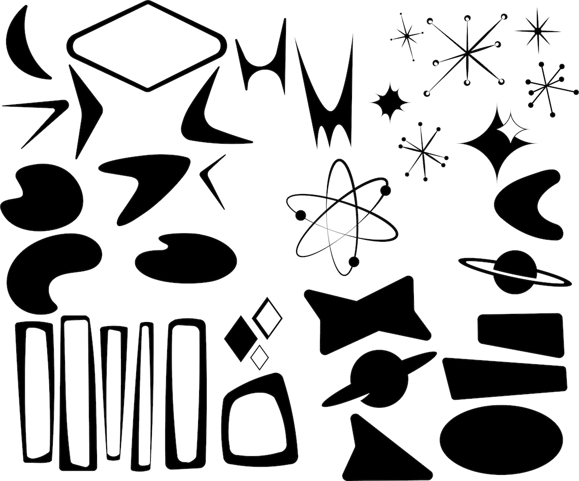 Atomic Mid Century Retro Design Elements (adobe Illustrator) - Etsy