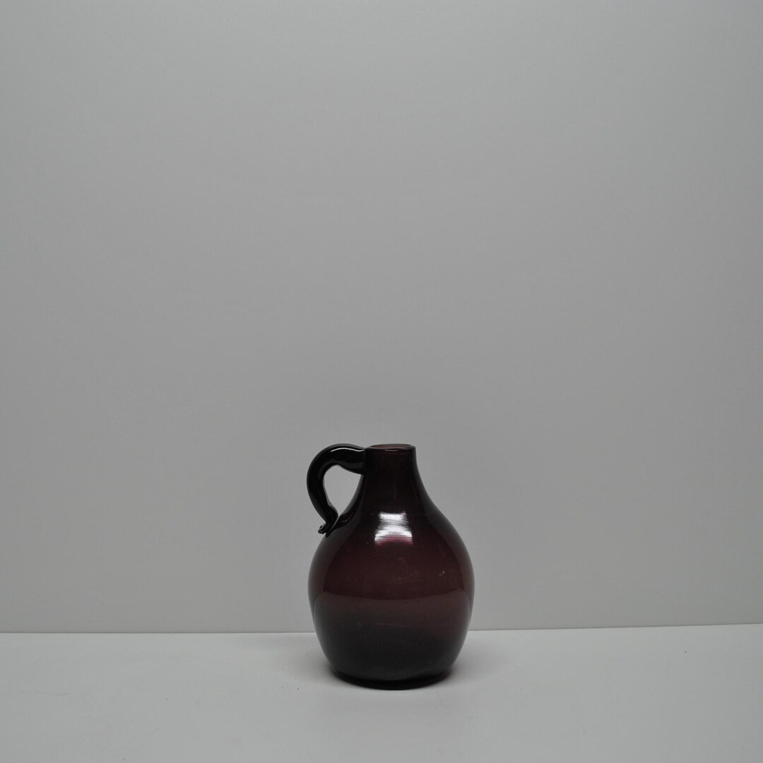 Red Glass Jug Vase - Etsy