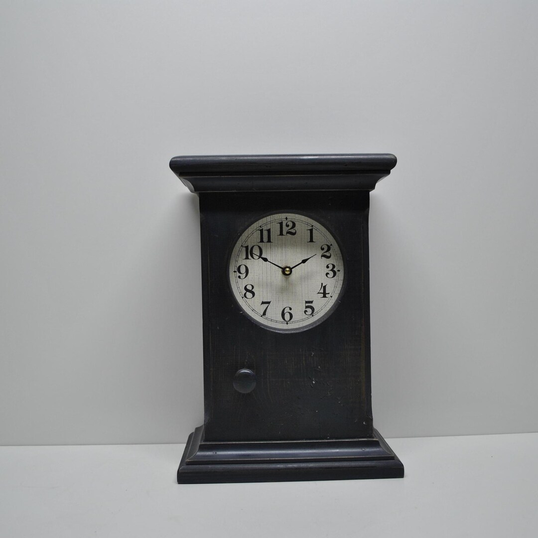 Wooden Blue Mantle Clock - Etsy