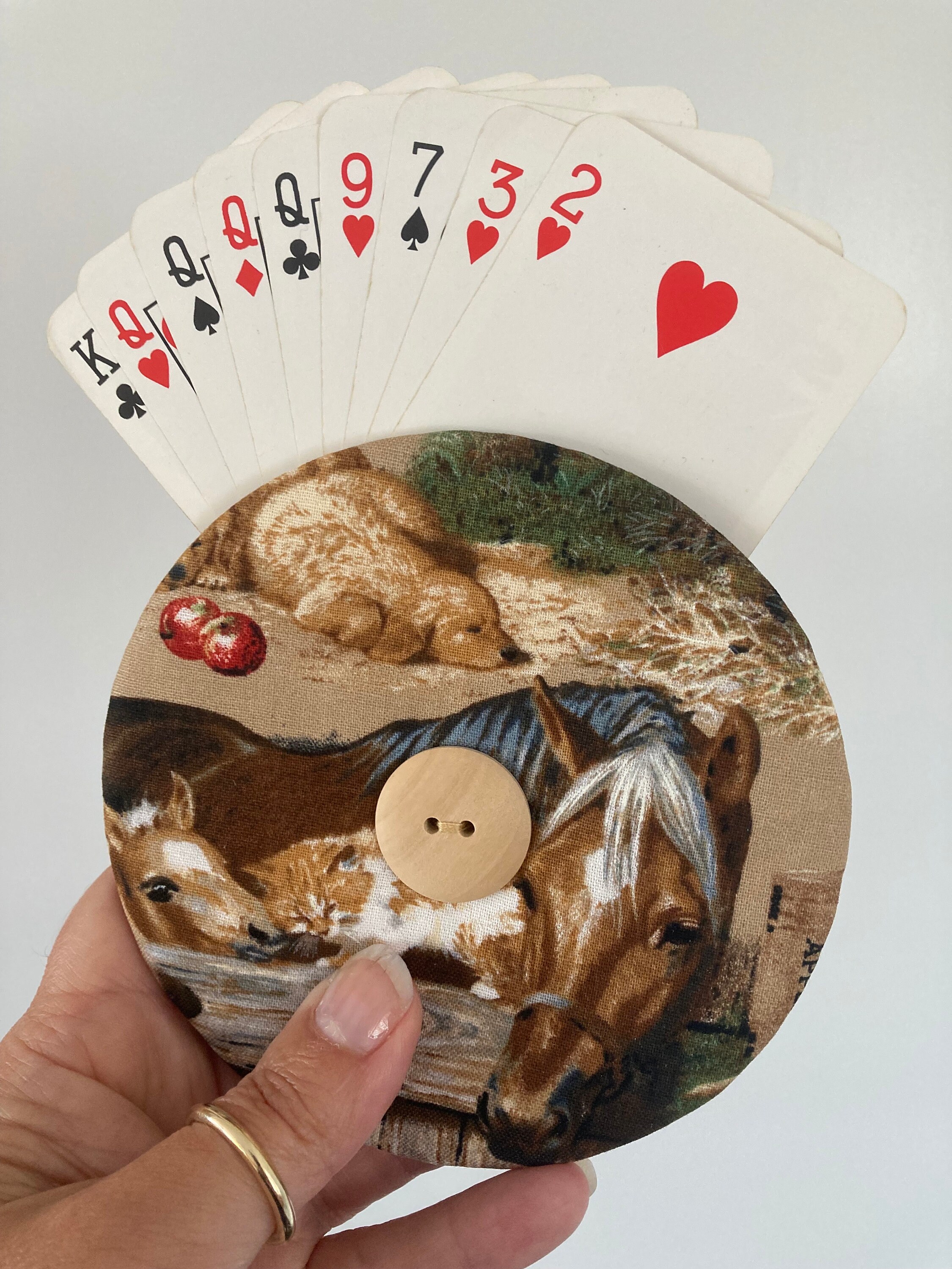 Helping Hand Playing Card Holder From Recycled CD or DVD Great for ...
